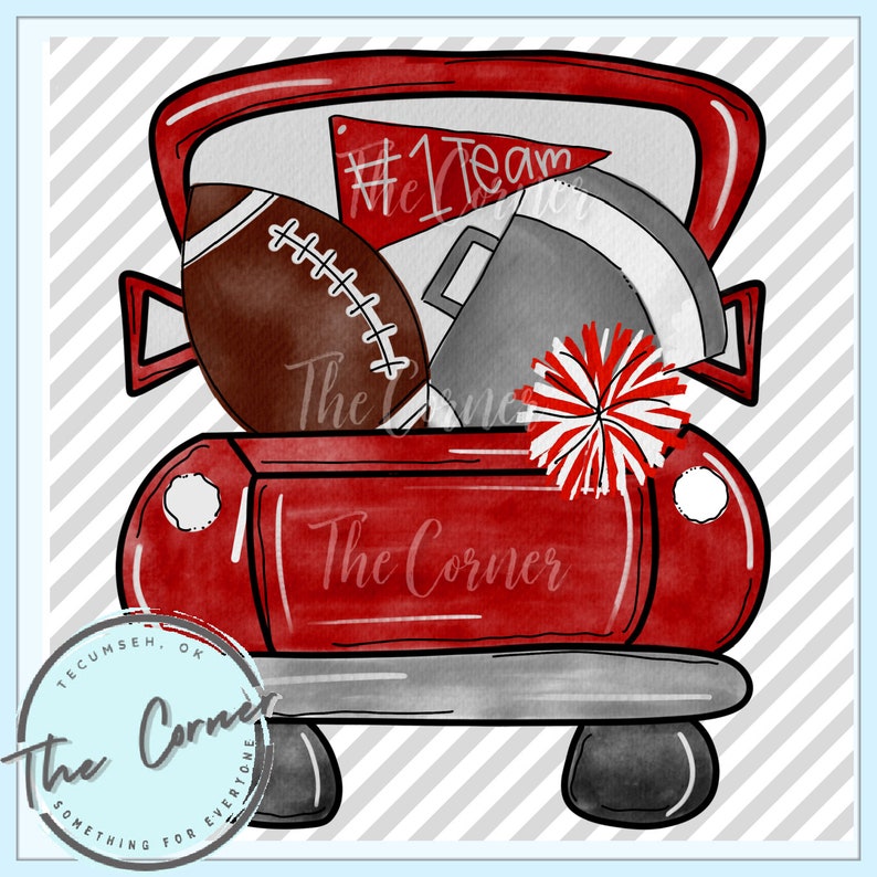 Truck Football Heat Transfer Htv- Football Mascot Htv- Football Truck ...