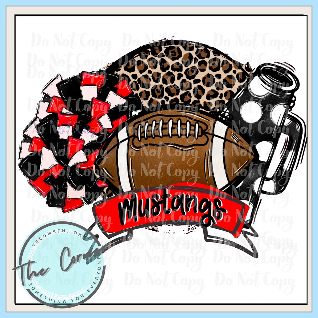 Mustang Cheer Heat Press Transfer Mustang Football Mascot HTV Transfer ...