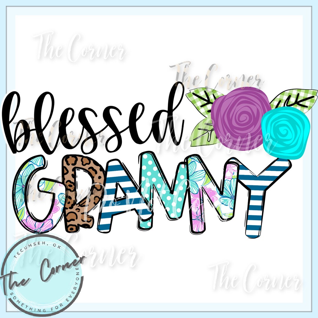 Blessed Granny Htv Transfer- Granny Shirt Heat Transfer- Granny Shirt ...