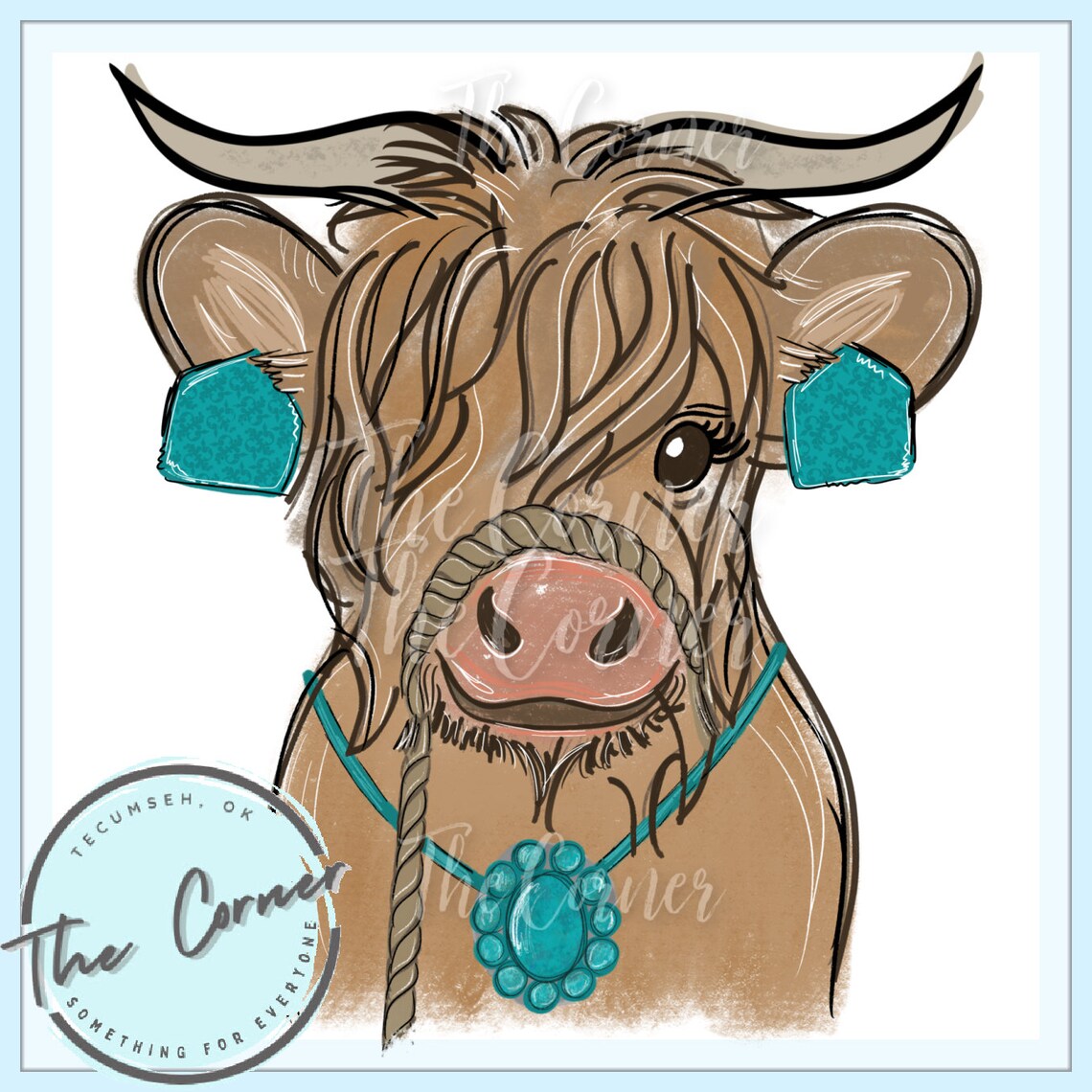 Cow Turquoise Htv Transfer- Farm Cow Sublimation Transfer- Country Cow ...