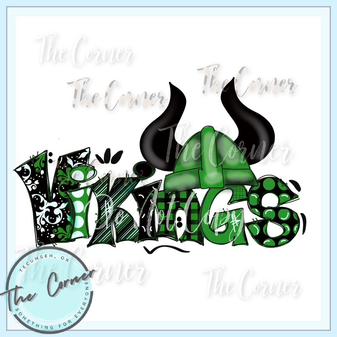 Vikings Heat Transfer Htv- Viking Mascot Htv- Viking Doodle Sublimation ...