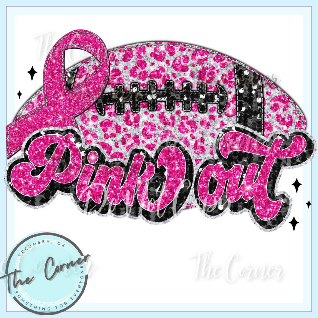 Breast Cancer Football Shirt Transfer Cancer Ribbon Htv - Etsy