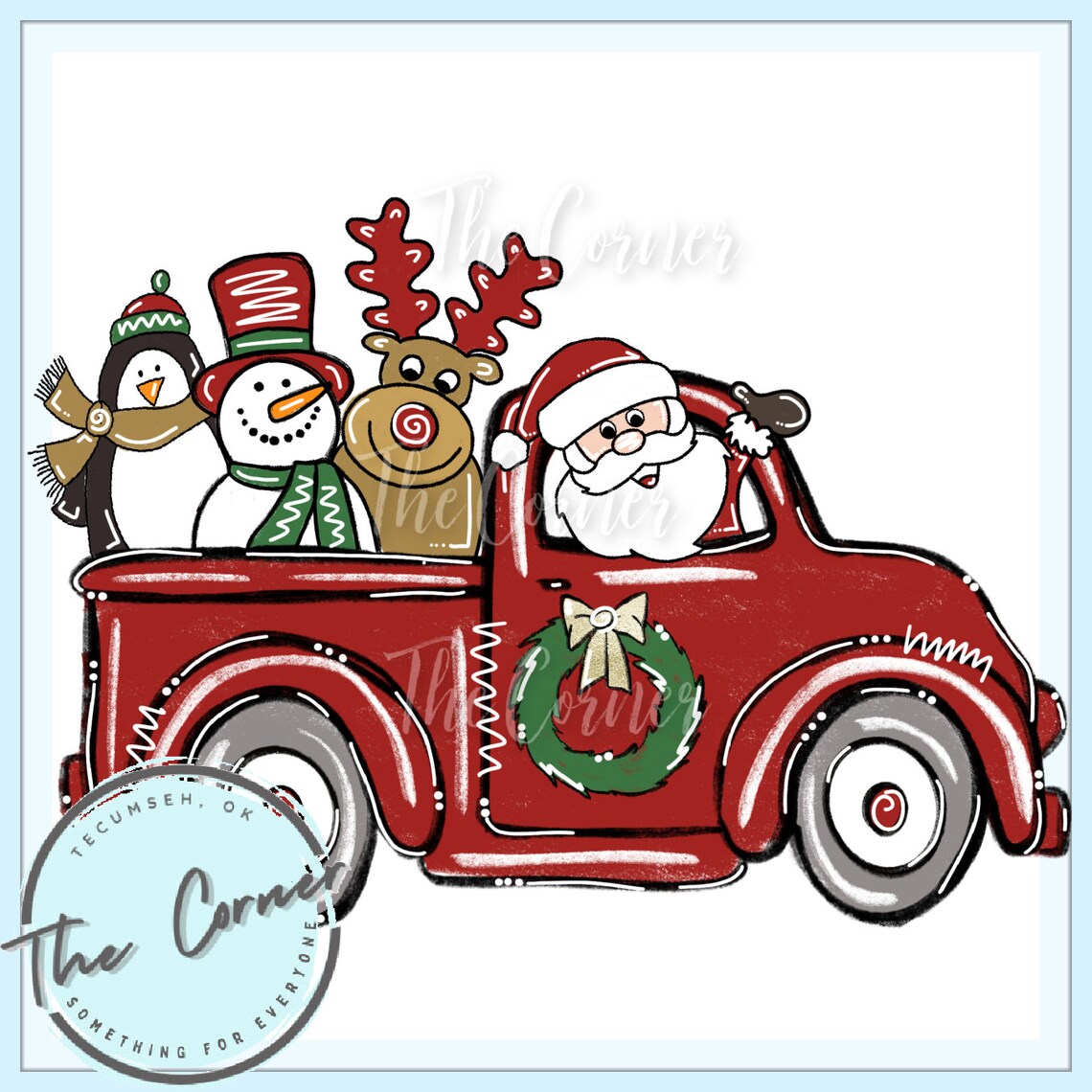 Christmas Santa Heat Press Transfer- Christmas HTV Transfer- Christmas ...