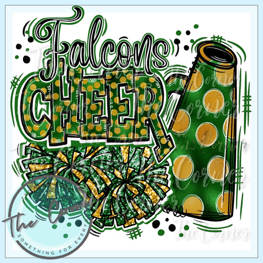 Falcons Cheer Heat Press Transfer- Go Falcons Mascot HTV Transfer ...