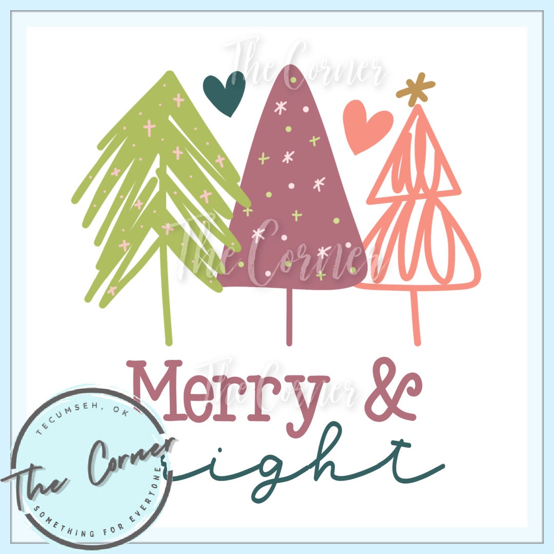 Christmas Merry and Bright Heat Press Transfer Christmas HTV - Etsy