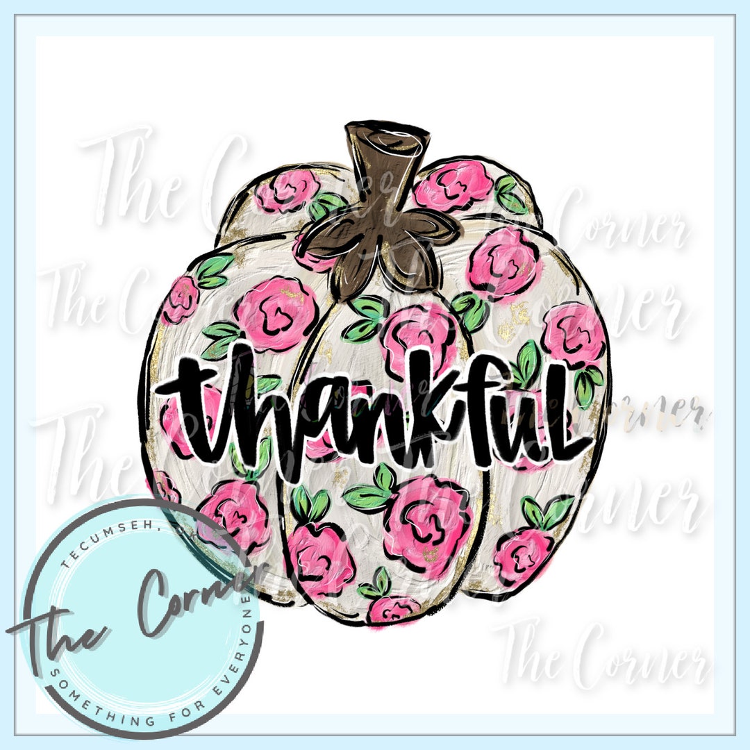 Fall Pumpkin Htv Transfer Floral Pumpkin Sublimation Thanksgiving ...