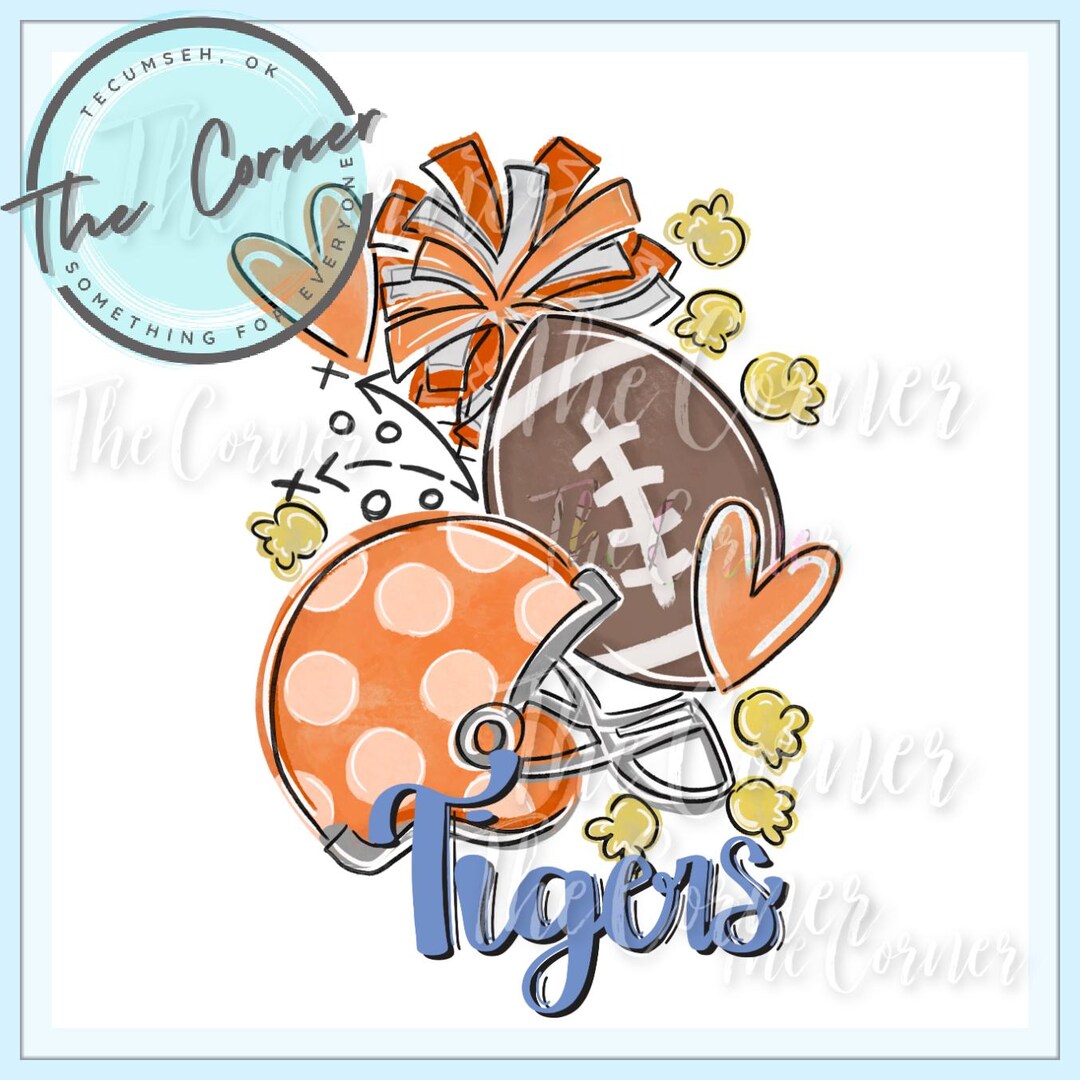 Tiger Heat Transfer Htv- Tiger Mascot Htv- Tiger Doodle Sublimation ...