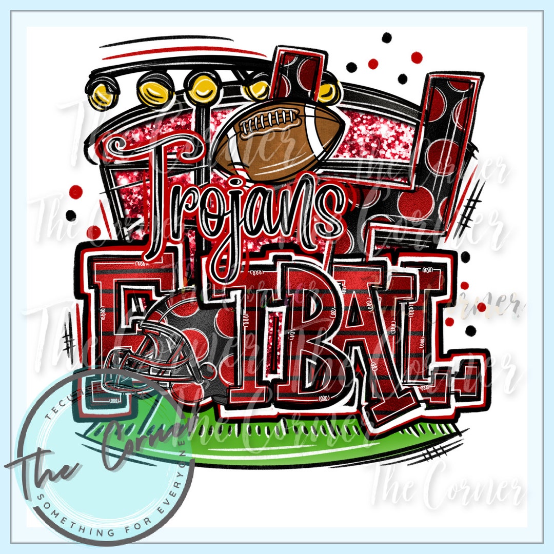 Trojans Heat Press Transfer- Go Trojans Mascot HTV Transfer- Football ...