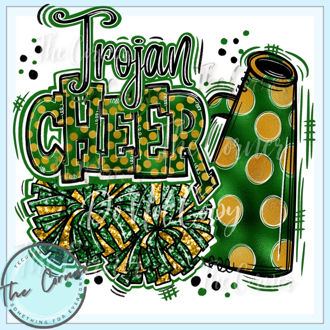 Trojans Cheer Heat Press Transfer- Trojans Mascot HTV Transfer ...