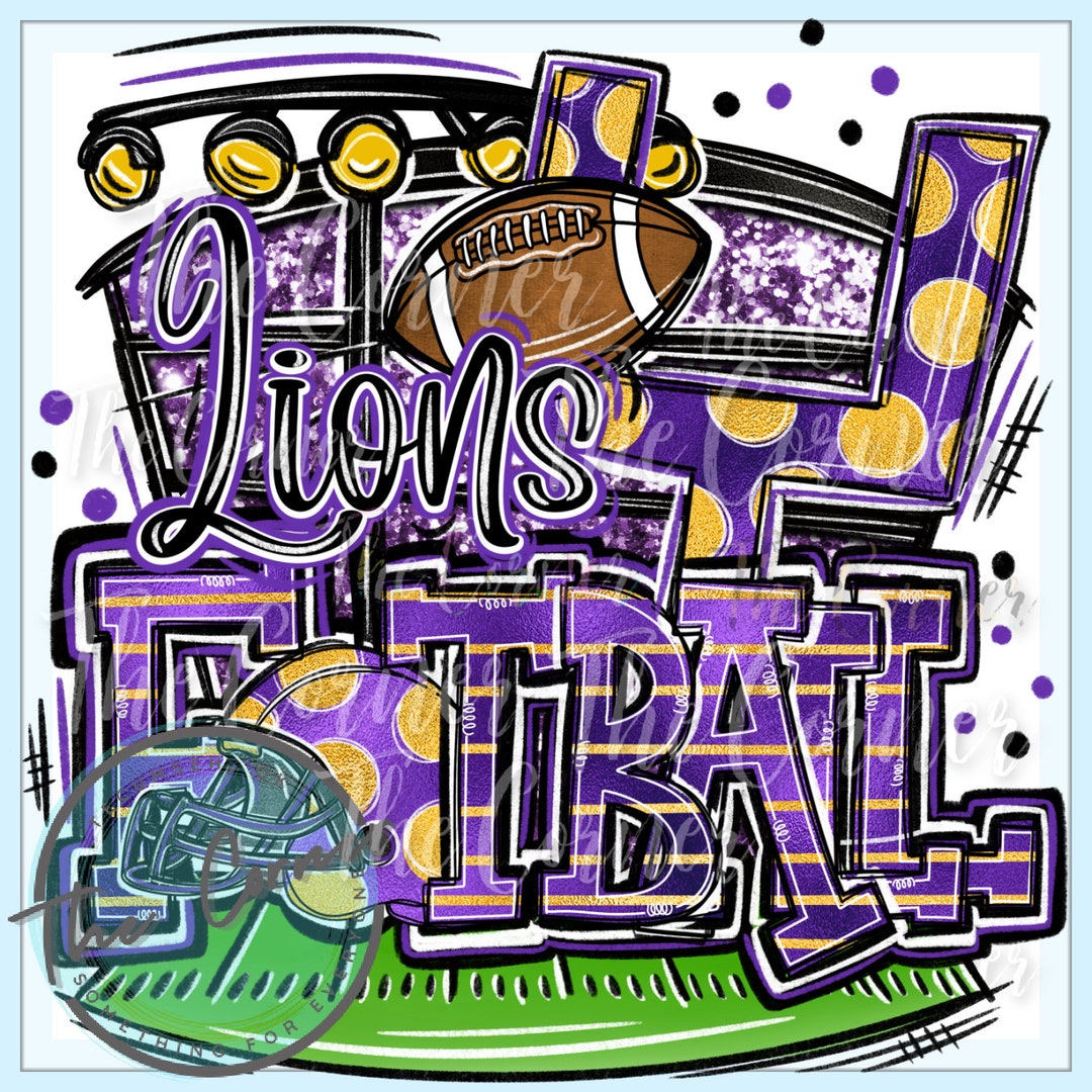 Lions Heat Press Transfer- Go Lions Mascot HTV Transfer- Football Team ...