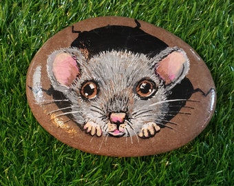 Mouse Rock Painted - Etsy