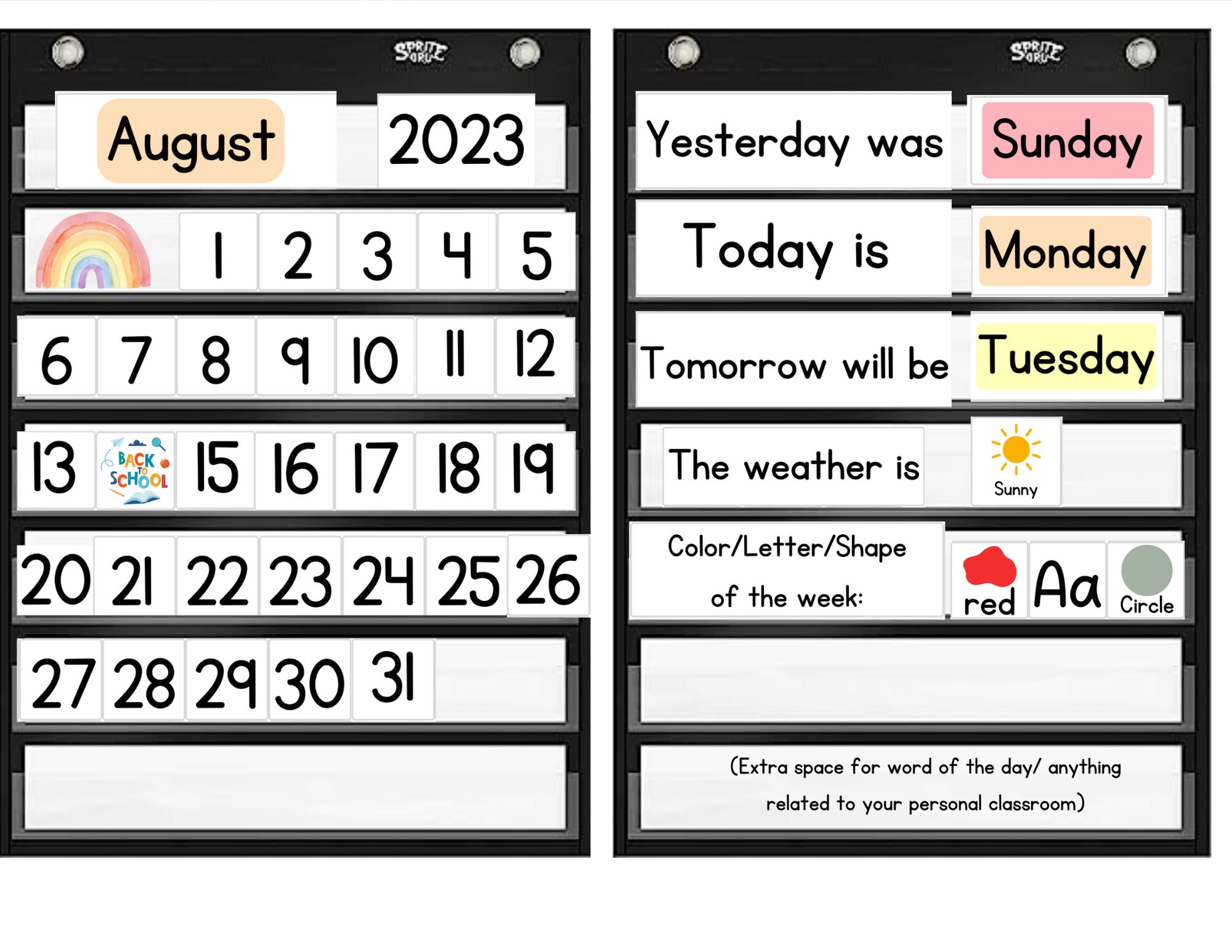 Pastel Rainbow Circle Time Classroom Calendar - Etsy