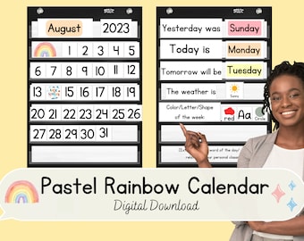 How Many Days Have We Been in School | Rainbow Pastel Decor | Bulletin ...