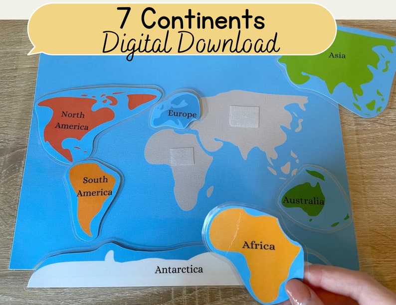 Digital Download- 7 Continents of Our World, Busy Book Page, File ...