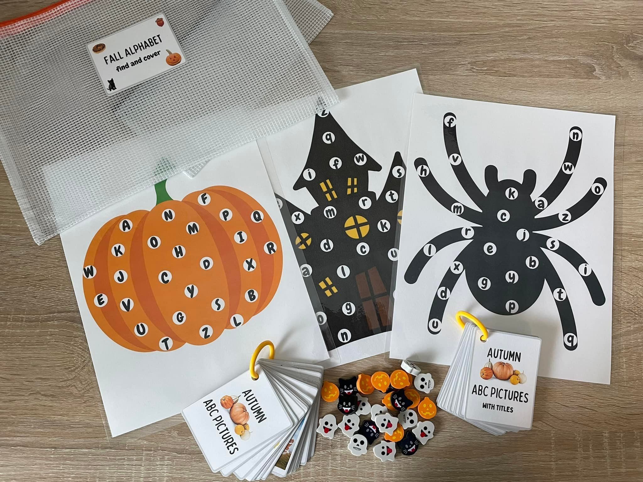 Halloween Alphabet Solve and Cover Task Bag - Etsy