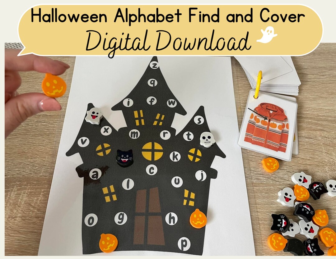 Halloween Alphabet Solve and Cover Task Bag - Etsy