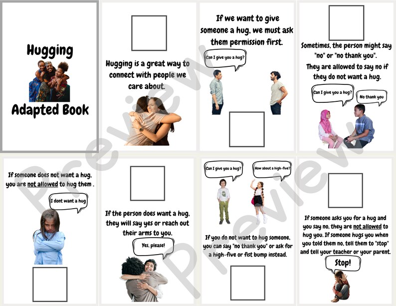 Hugging Adapted Book Social Story - Etsy