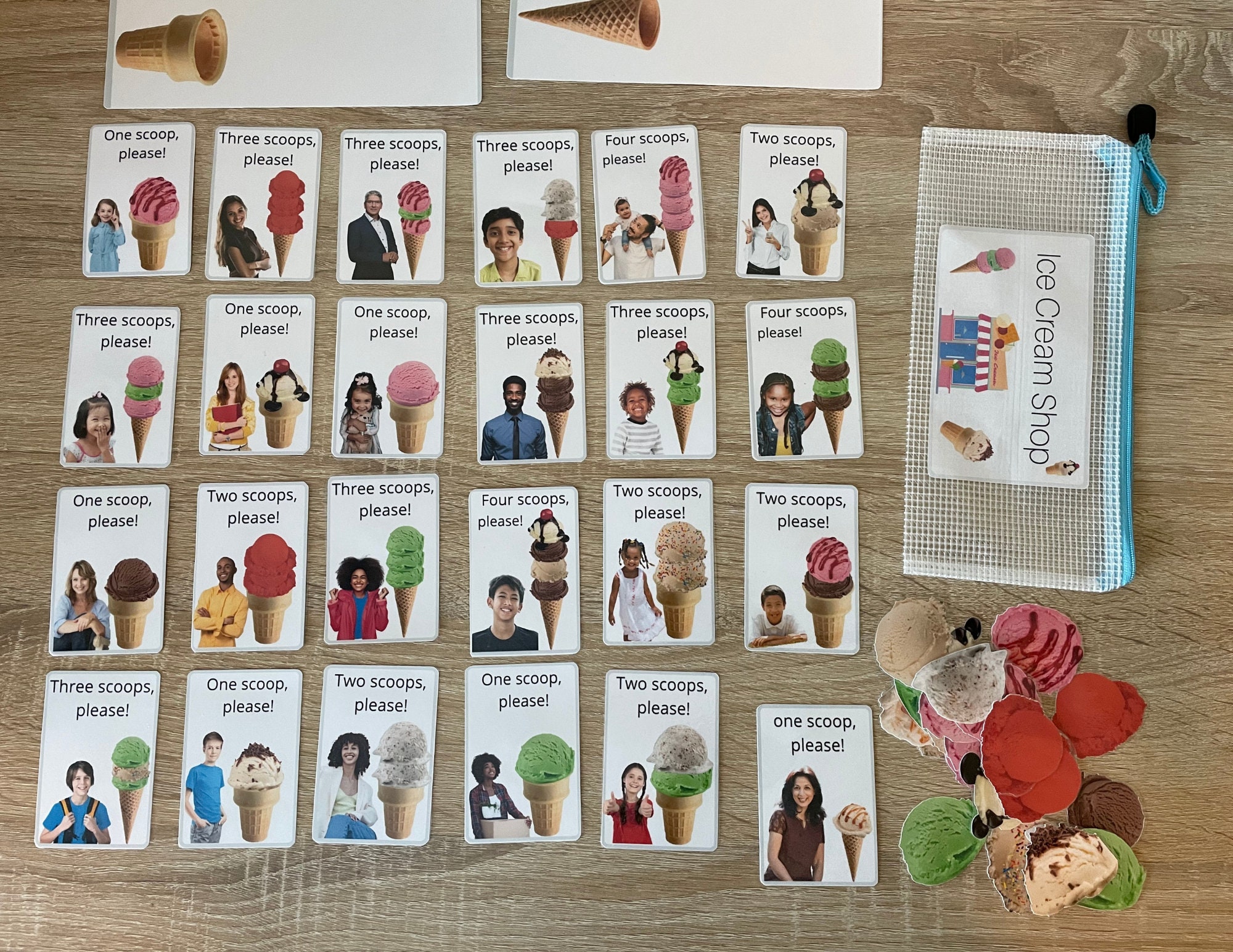 Digital Download - Ice Cream Shop Task Bag, Counting and Sequencing ...