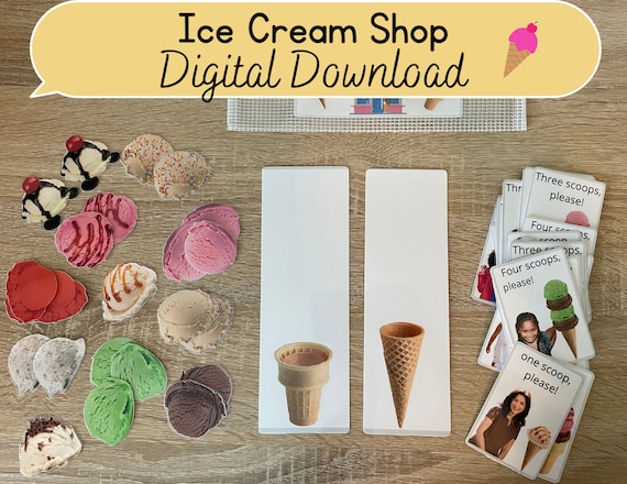 Digital Download Ice Cream Shop Task Bag Counting and - Etsy