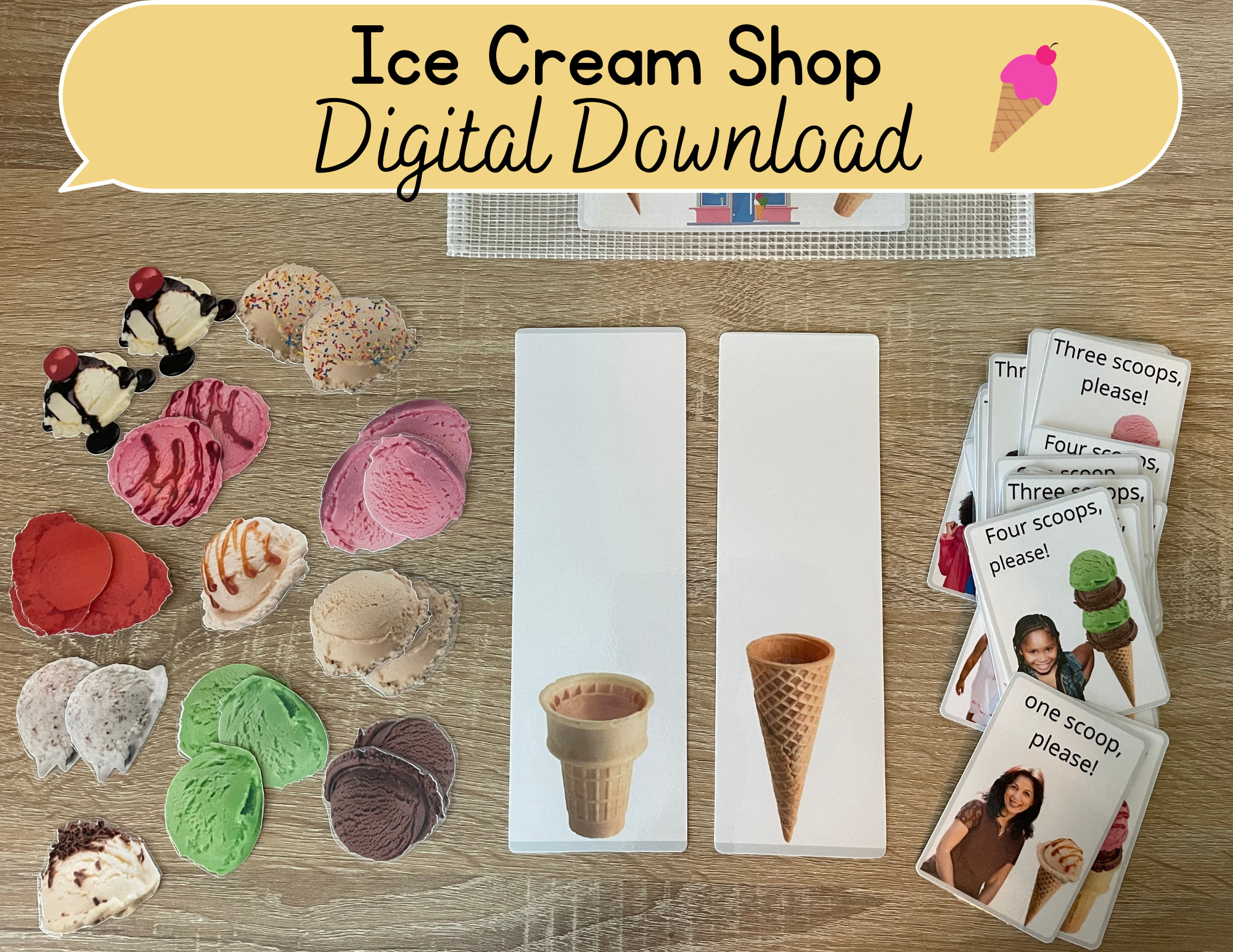 Digital Download - Ice Cream Shop Task Bag, Counting and Sequencing ...