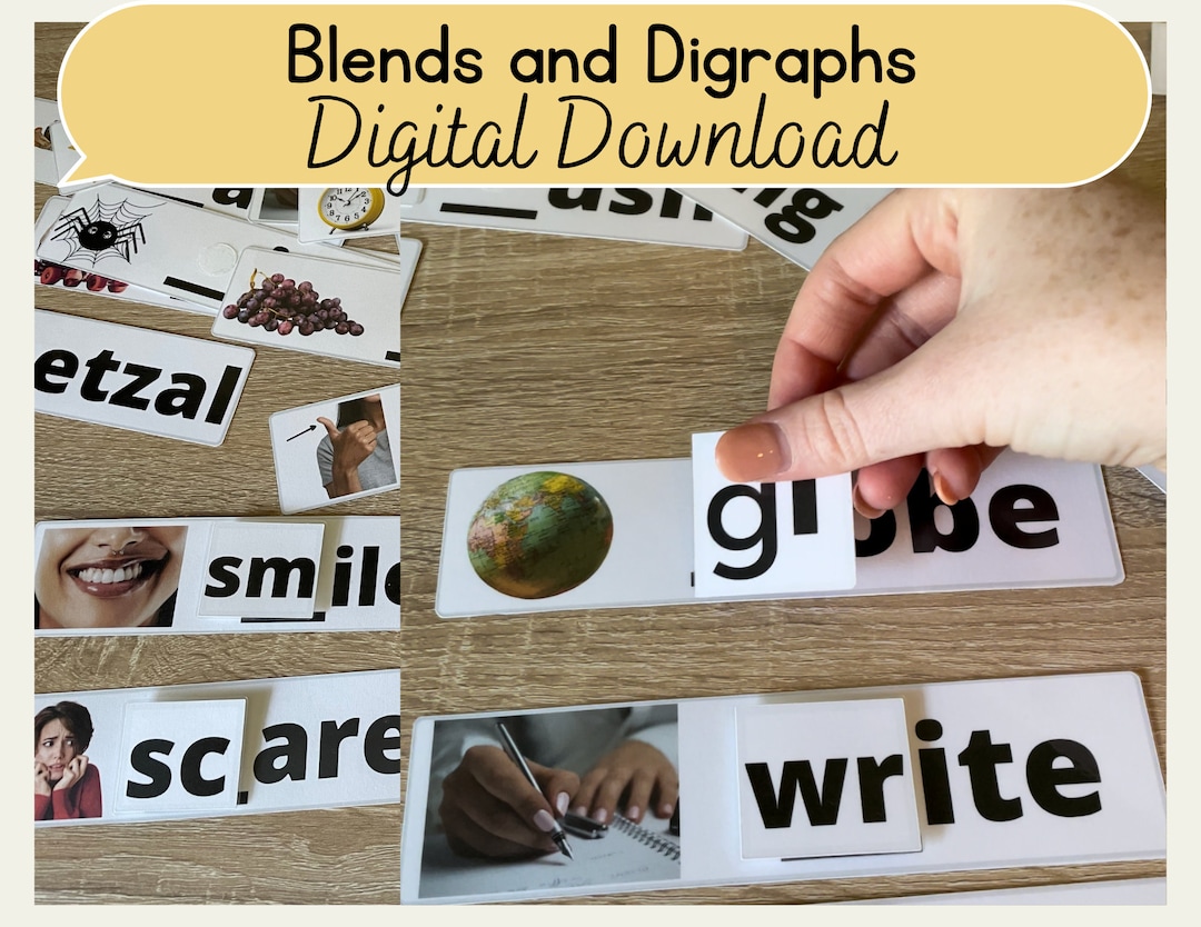 Blends and Digraphs Task Bag Digital Download, Classroom Printable for ...