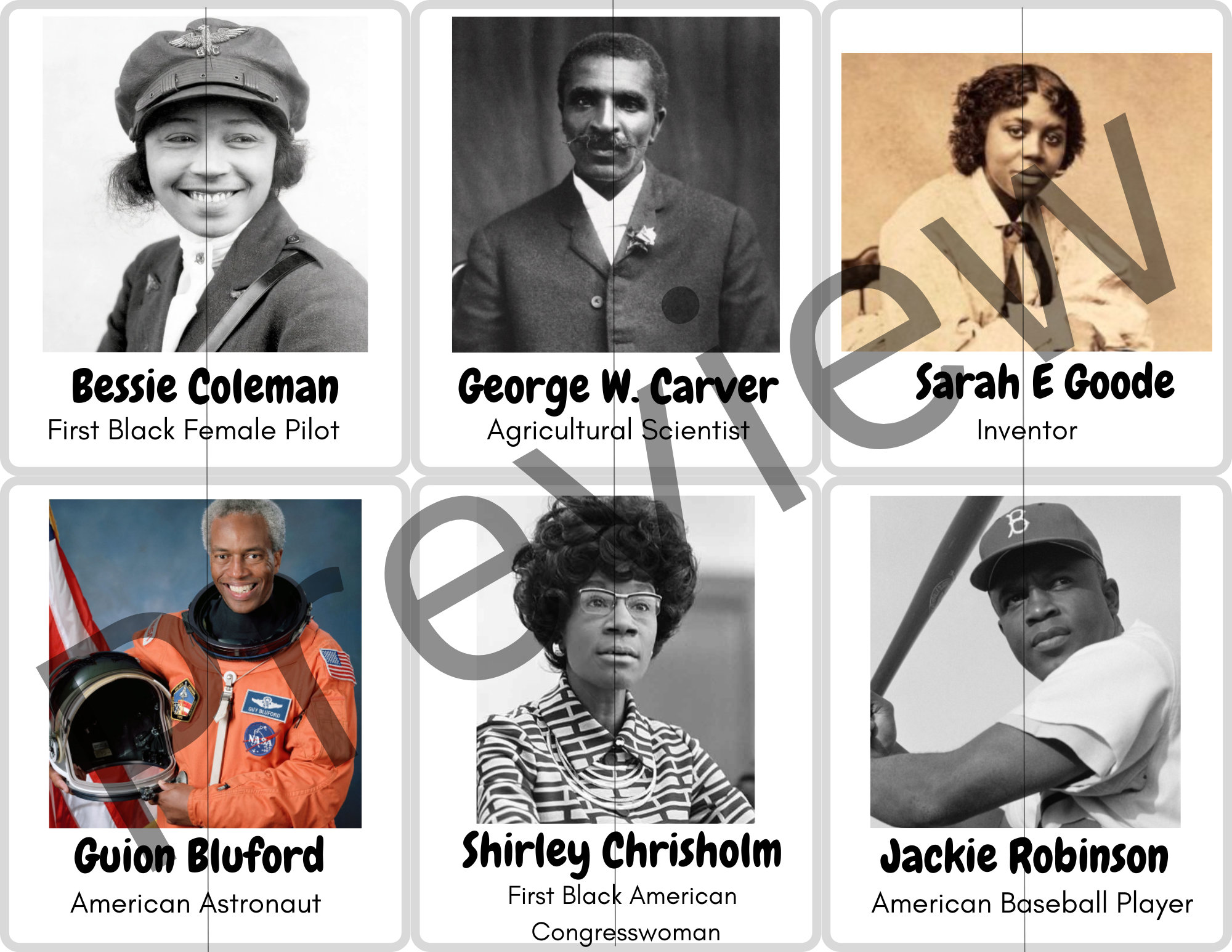 Black History Picture Puzzles Digital Download - Etsy
