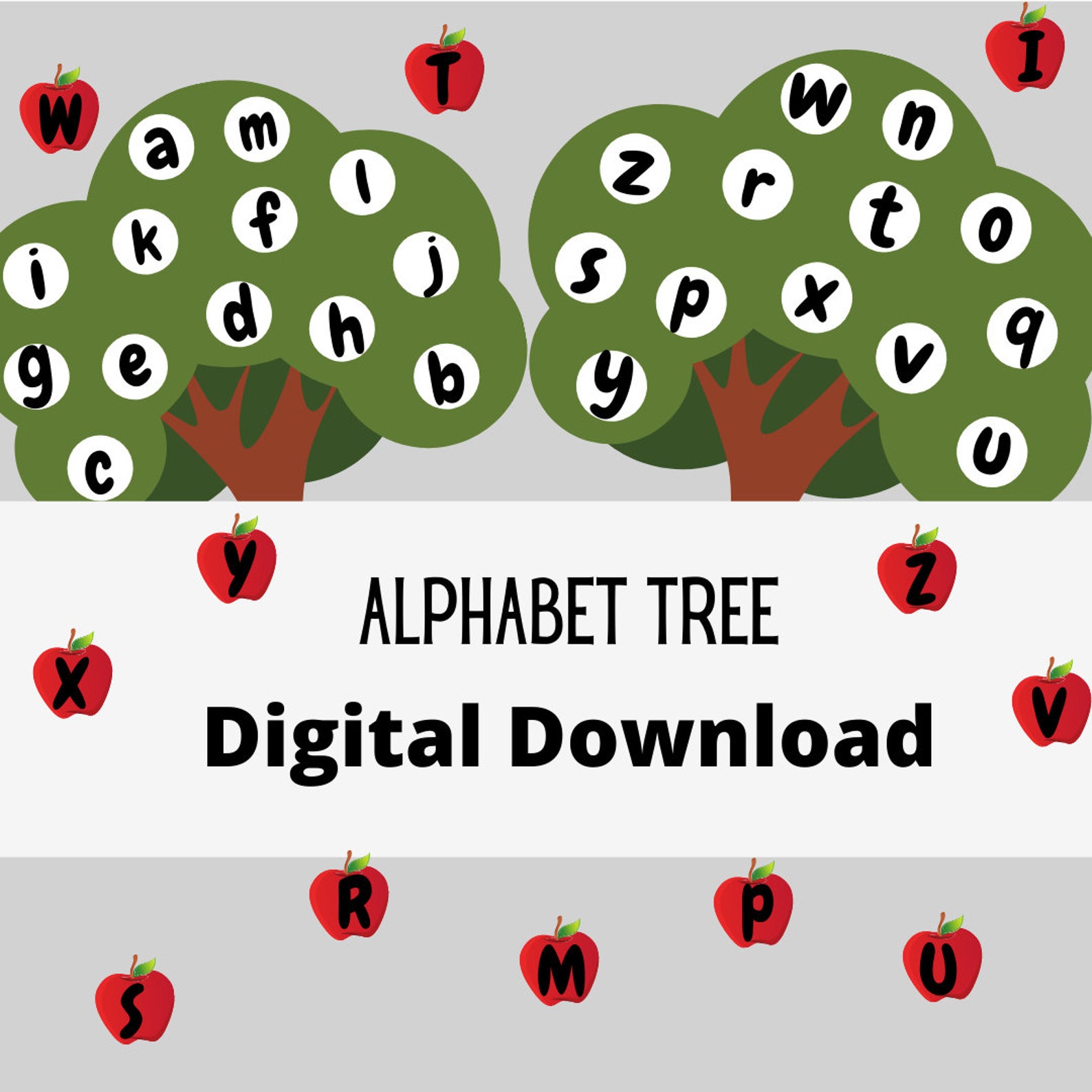 Apple Tree Alphabet Matching Activity – Preschool Printable (digital ...