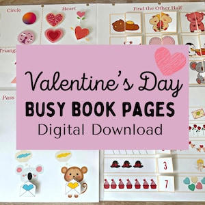 Valentine's Day, Printable Craft, Busy Book, Picture Puzzle, Color ...