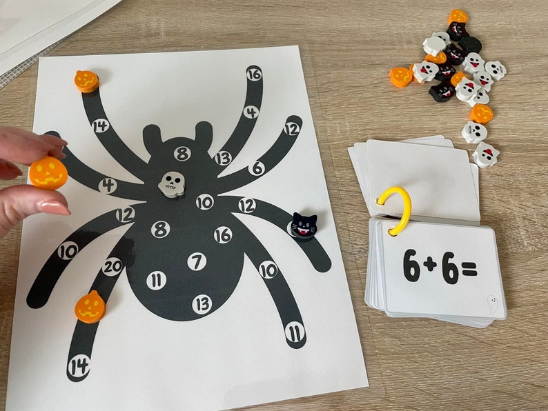 Halloween Math Solve and Cover, Task Bag for Classroom or Homeschool - Etsy