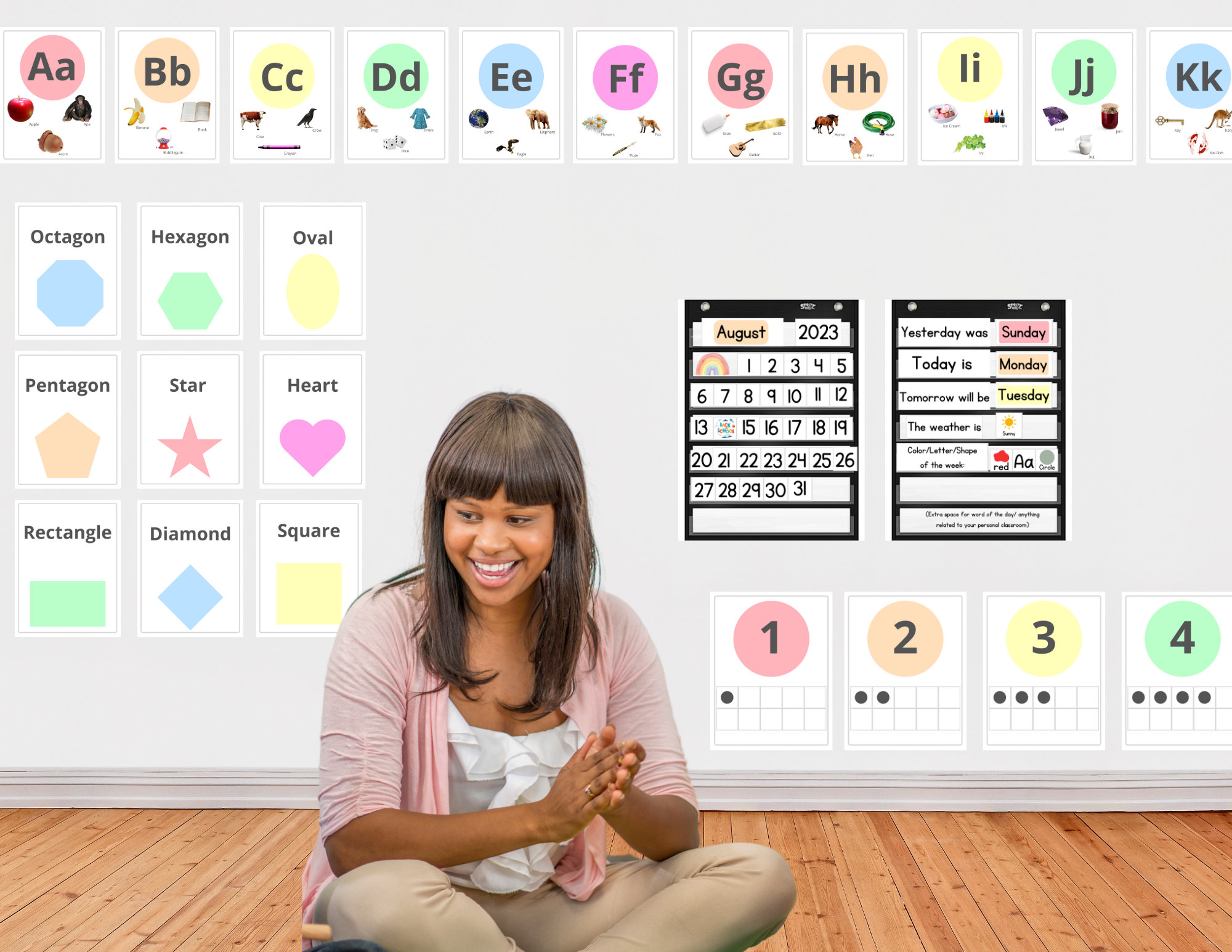 Pastel Rainbow Circle Time Classroom Calendar - Etsy