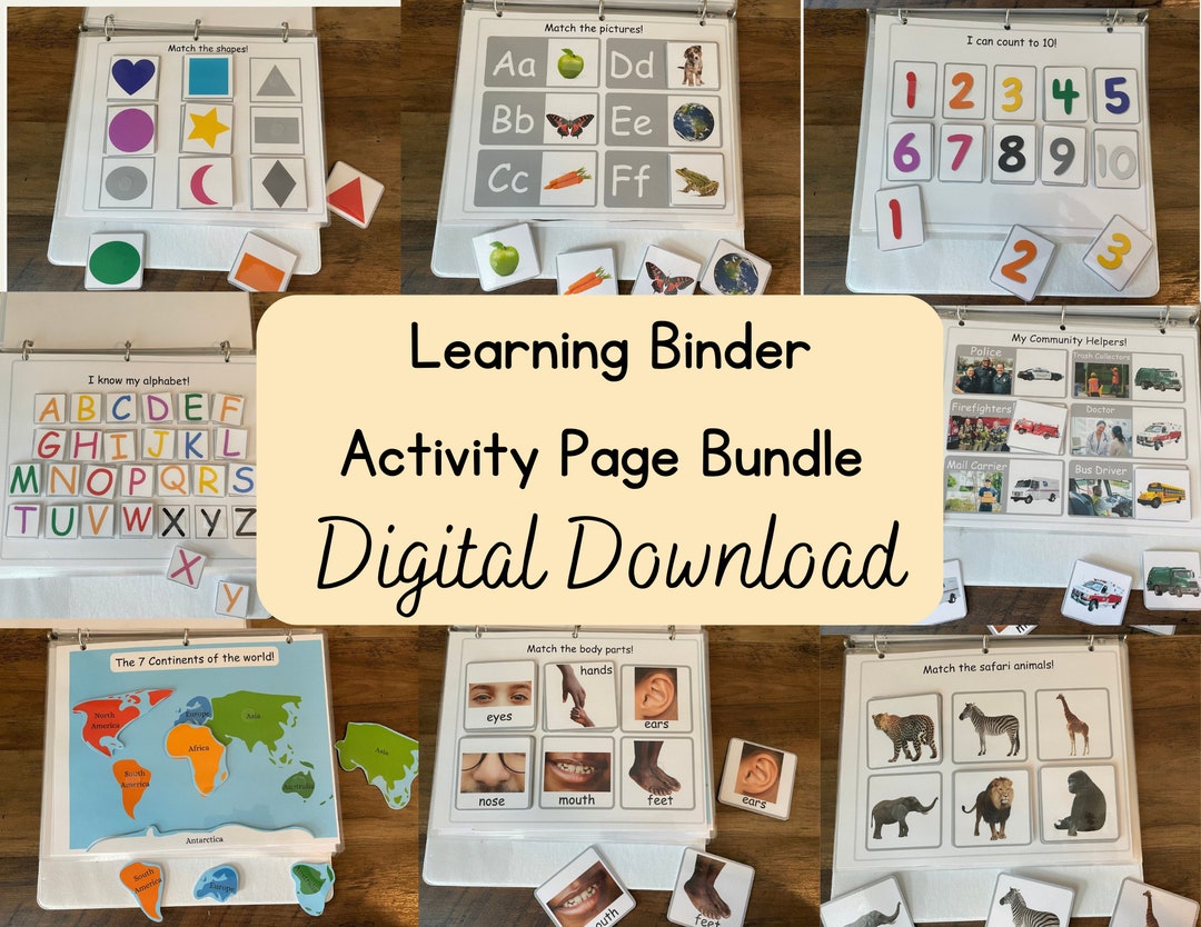 Learning Binder Digital Bundle. Busy Book Pages, Quiet Book Pages - Etsy