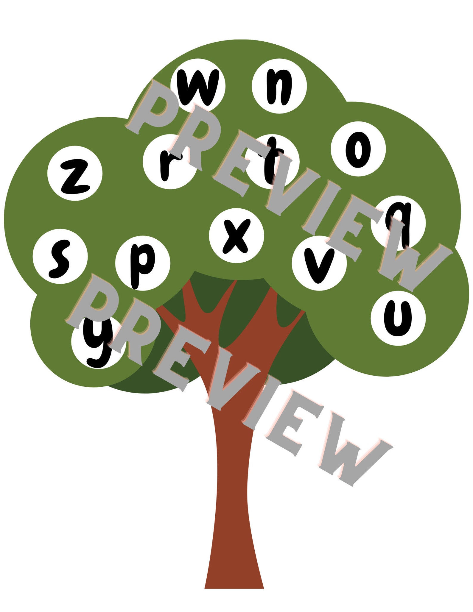 Apple Tree Alphabet Matching Activity – Preschool Printable (digital ...