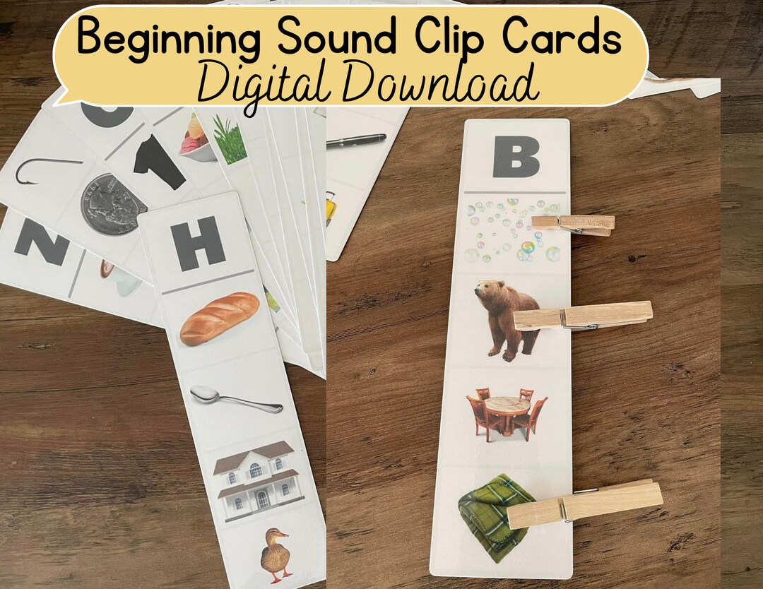 Digital Beginning Sound Clip Cards Task Bag - Etsy