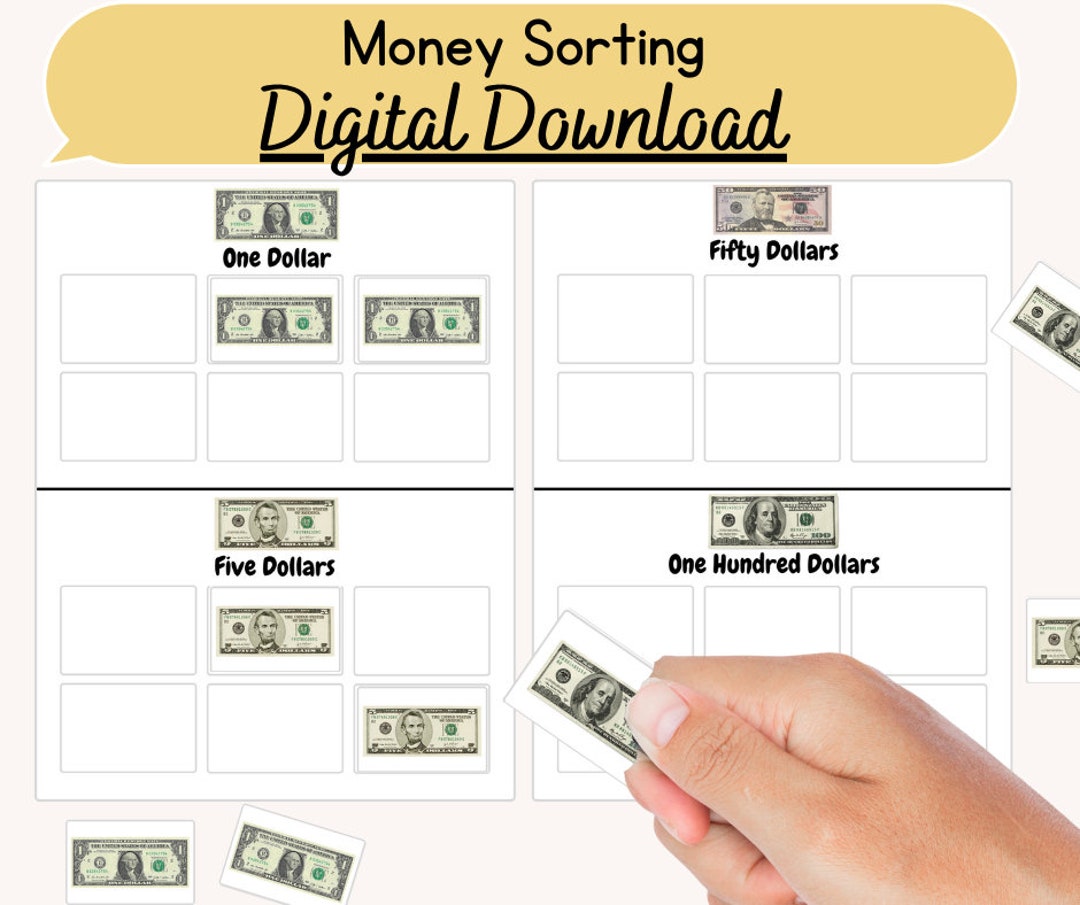 Money and Coin Sorting Digital Download - Etsy