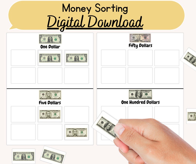 Money and Coin Sorting Digital Download - Etsy