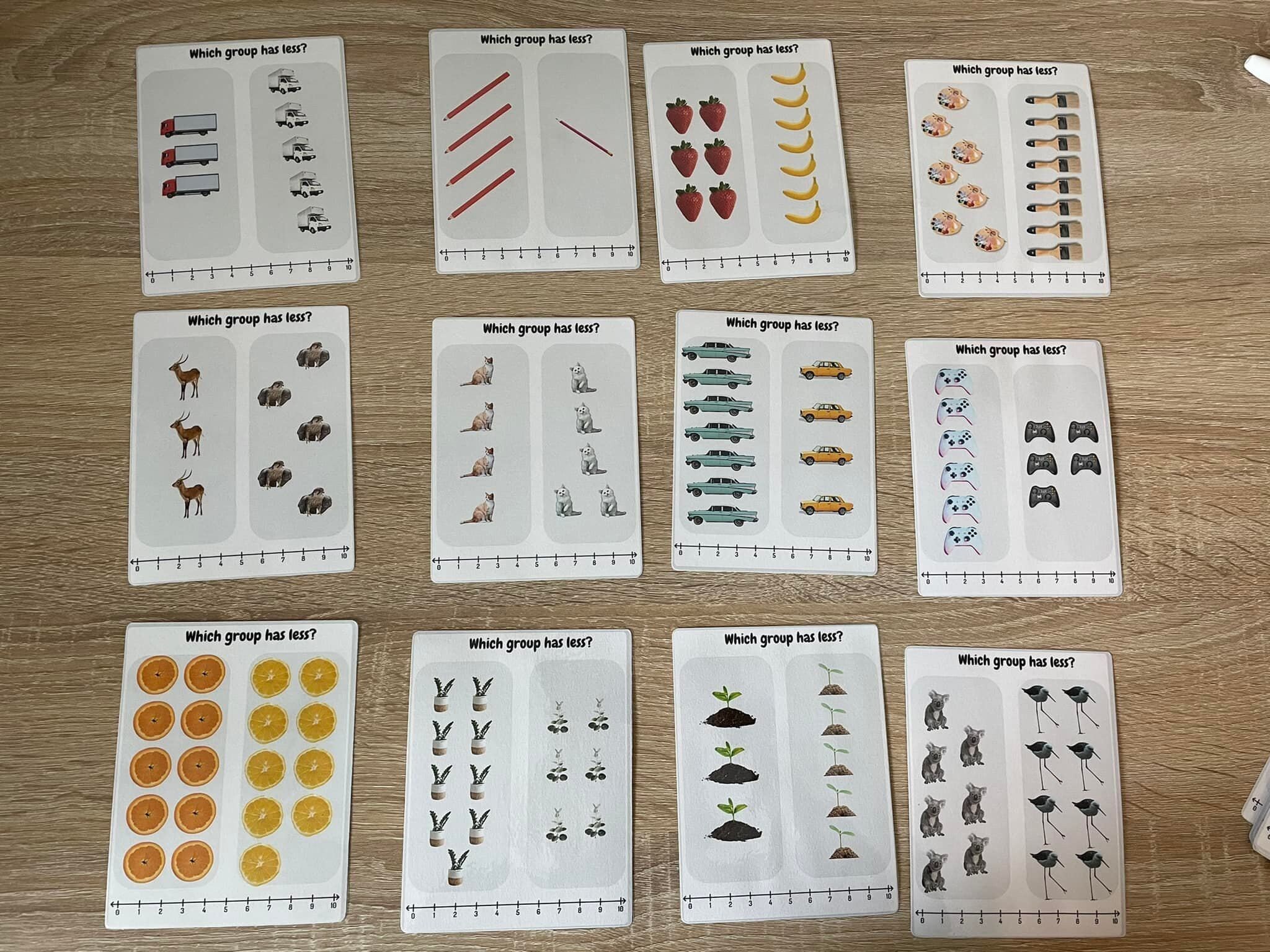 More or Less Task Cards Digital Download, Task Bag for Children and ...