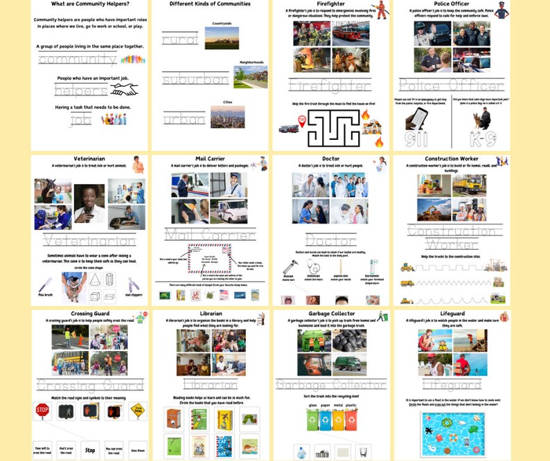 Community Helpers Dry Erase Workbook - Etsy