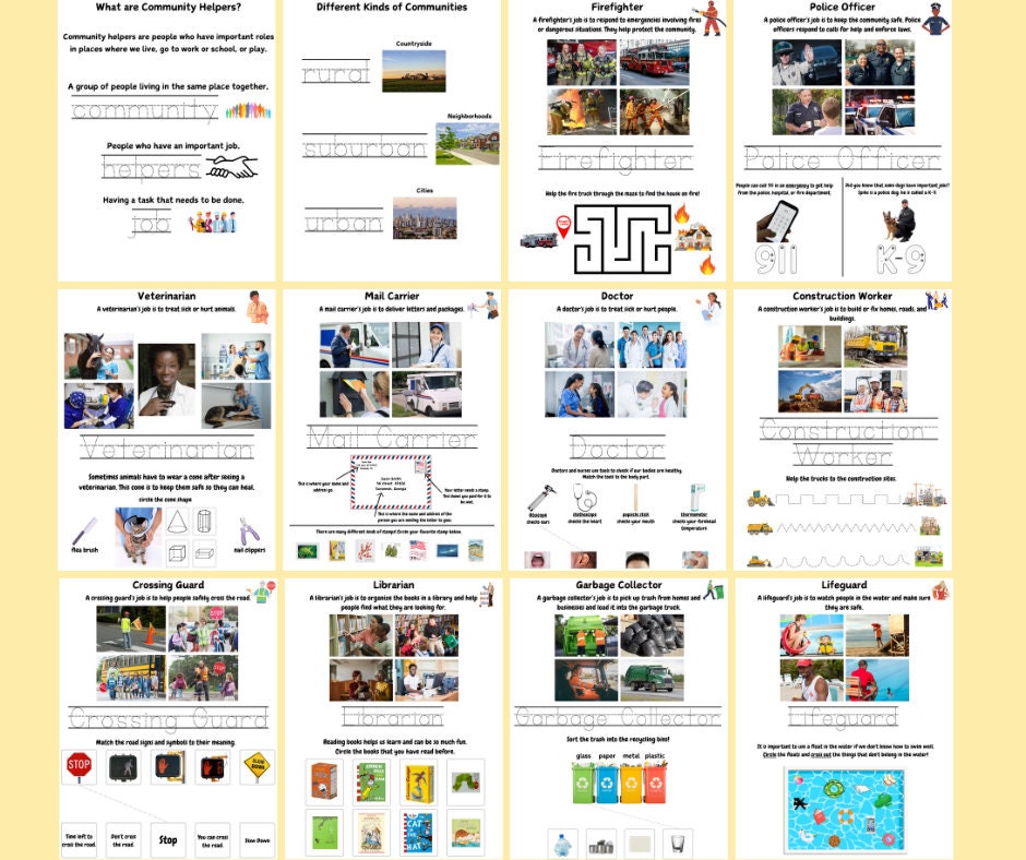 Community Helpers Dry Erase Workbook - Etsy