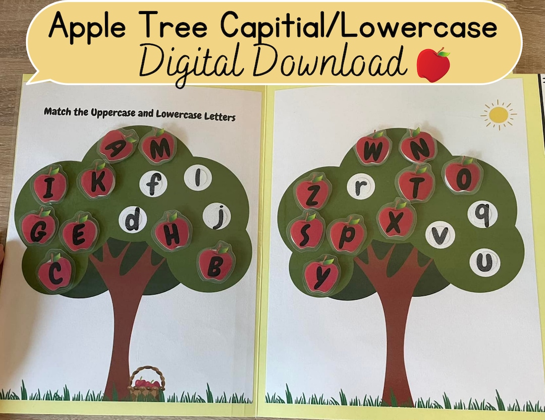 Digital Download - Uppercase and Lowercase Apple/orange Tree Matching ...
