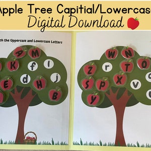Digital Download - Uppercase and Lowercase Apple/orange Tree Matching ...