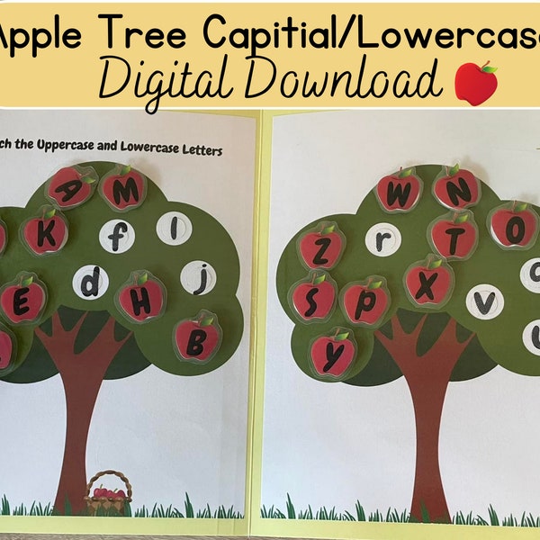 Digital Download Uppercase and Lowercase Apple/orange Tree Matching ...
