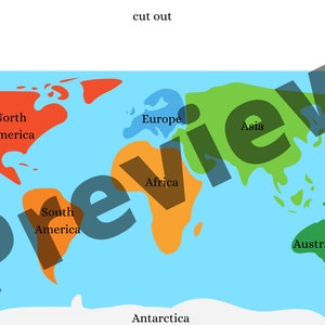 Digital Download- 7 Continents of Our World, Busy Book Page, File ...