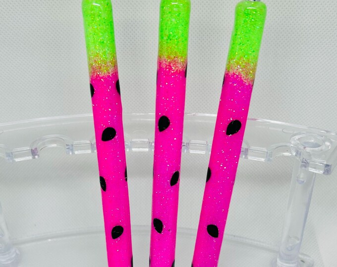 Watermelon Pens | Glitter Pens | Gel Pens - Etsy