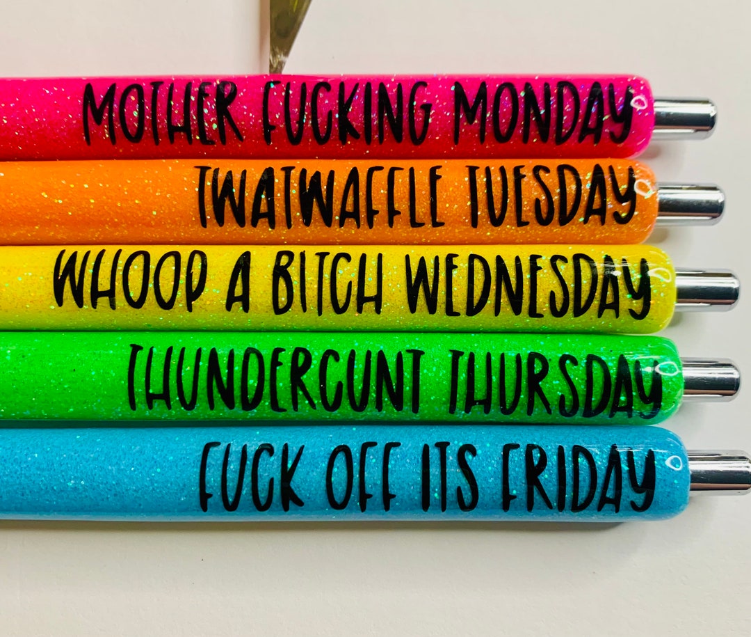 M-F Pens Bad Word Pens Glitter Pens Black Ink Pens - Etsy