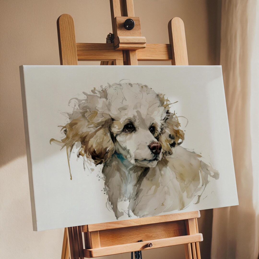 Watercolor Poodle Wall Art Print - Realistic Dog Portrait Poster ...