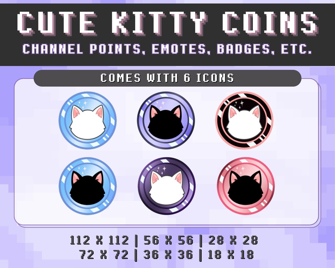 Cat Channel Point Icons | Hype Cup Coin Set for Twitch - Etsy