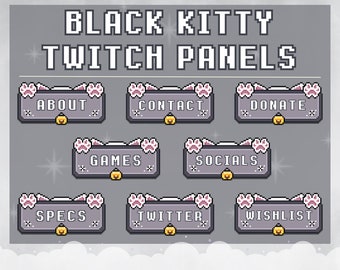 Twitch Starting Soon Screen Black Cat Cute Cat Twitch - Etsy
