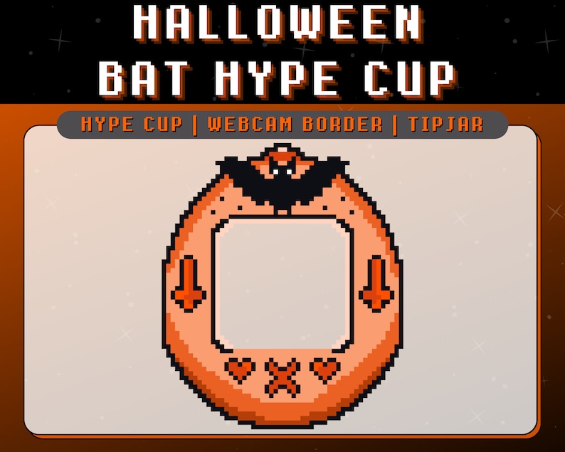 Gothic, Orange Bat Twitch Hype Cup, Bit and Tip Jar | Halloween Overlay ...