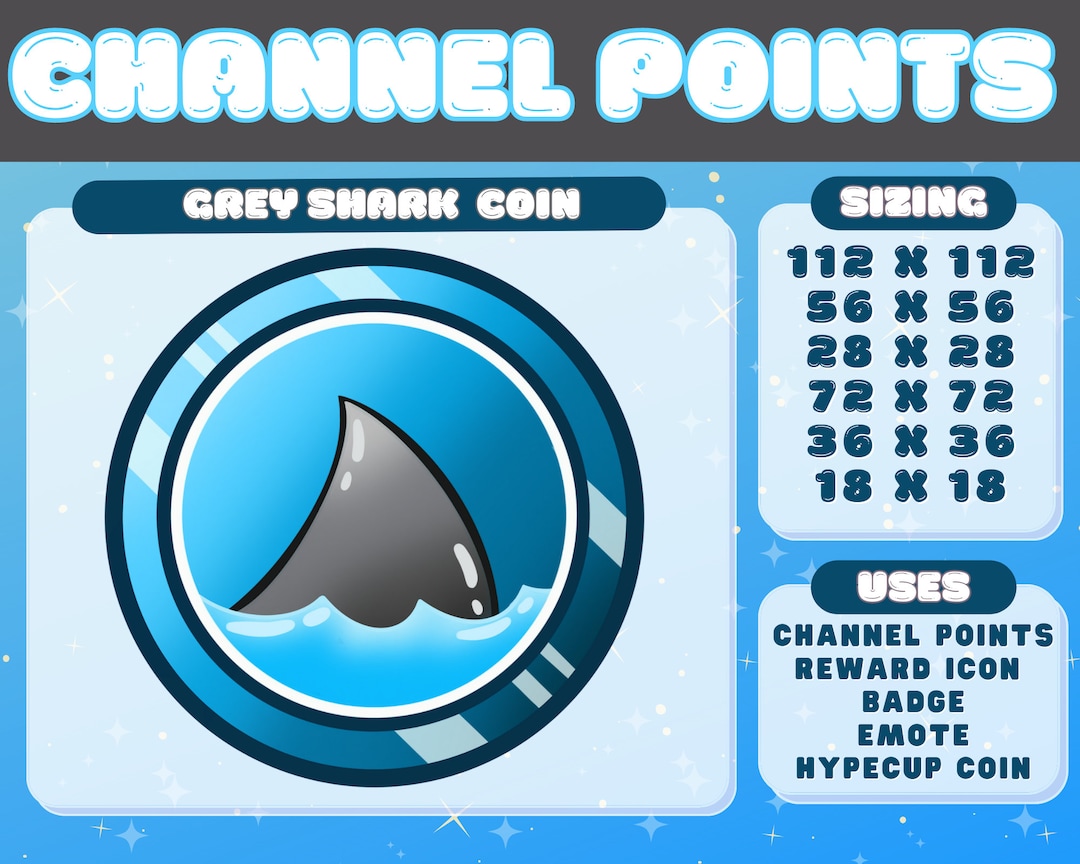 Grey Shark Fin Channel Points Icon - Etsy