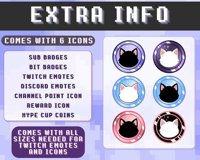 Cat Channel Point Icons | Hype Cup Coin Set for Twitch - Etsy